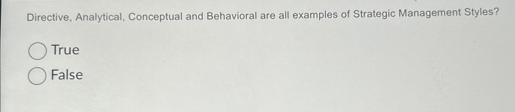 Solved Directive, Analytical, Conceptual and Behavioral are | Chegg.com