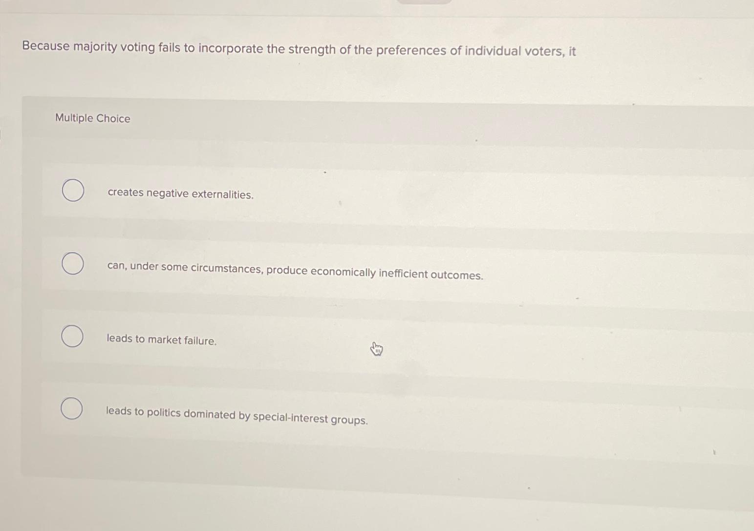Solved Because majority voting fails to incorporate the | Chegg.com