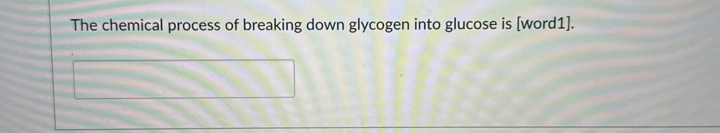 Solved The chemical process of breaking down glycogen into | Chegg.com