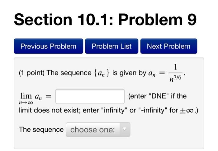 Solved Section 10.1: Problem 9 Previous Problem Problem List | Chegg.com