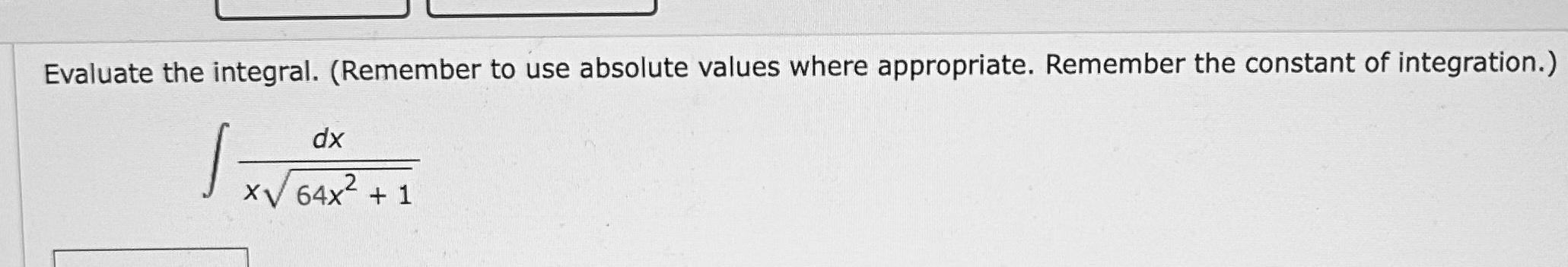 Evaluate the integral. (Remember to use absolute | Chegg.com