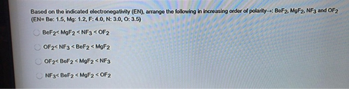 Solved Based on the indicated electronegativity (EN), | Chegg.com