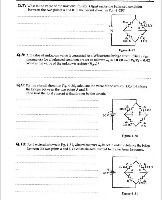 Solved Q.7: What is the value of the unknown resistor (RUNK) | Chegg.com