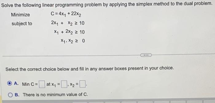 Solved Solve the following linear programming problem by | Chegg.com