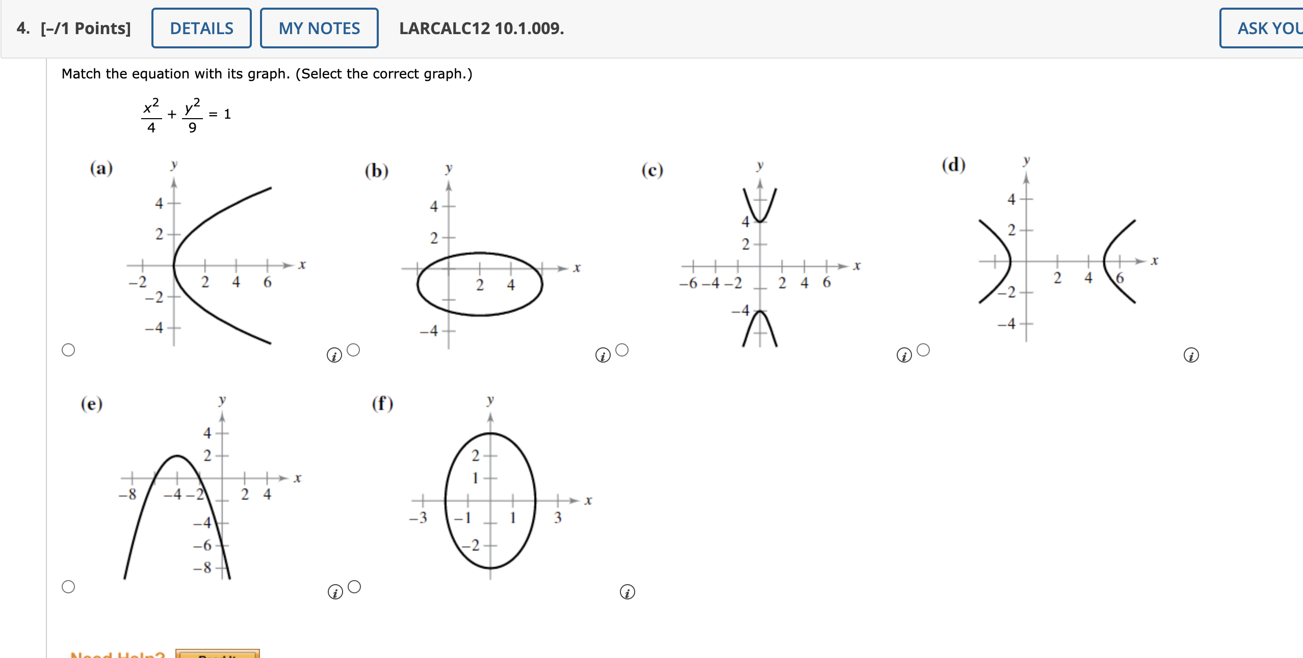 Solved 1 Points LARCALC12 10 1 009 Match The Equation Chegg solved-1-points-larcalc12-10-1-009-match-the-equation-chegg