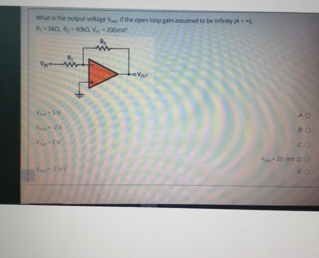 Solved What is the output voltage Vout if the open loop gain | Chegg.com