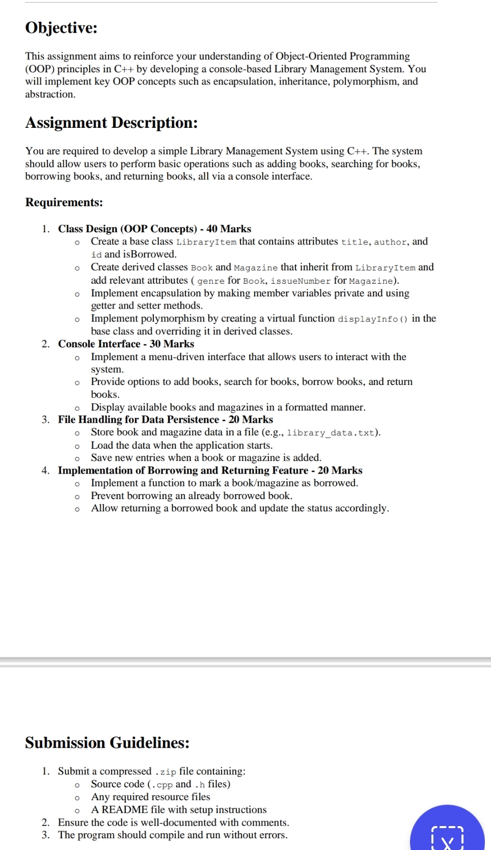 Solved Objective:This assignment aims to reinforce your | Chegg.com