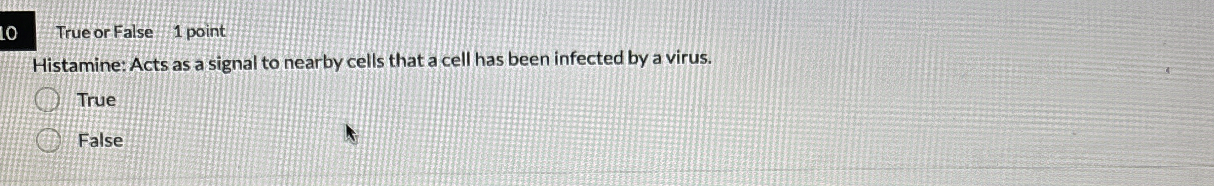 High Quality SOLUTION 10True or False 1 ﻿pointHistamine: Acts as a ...
