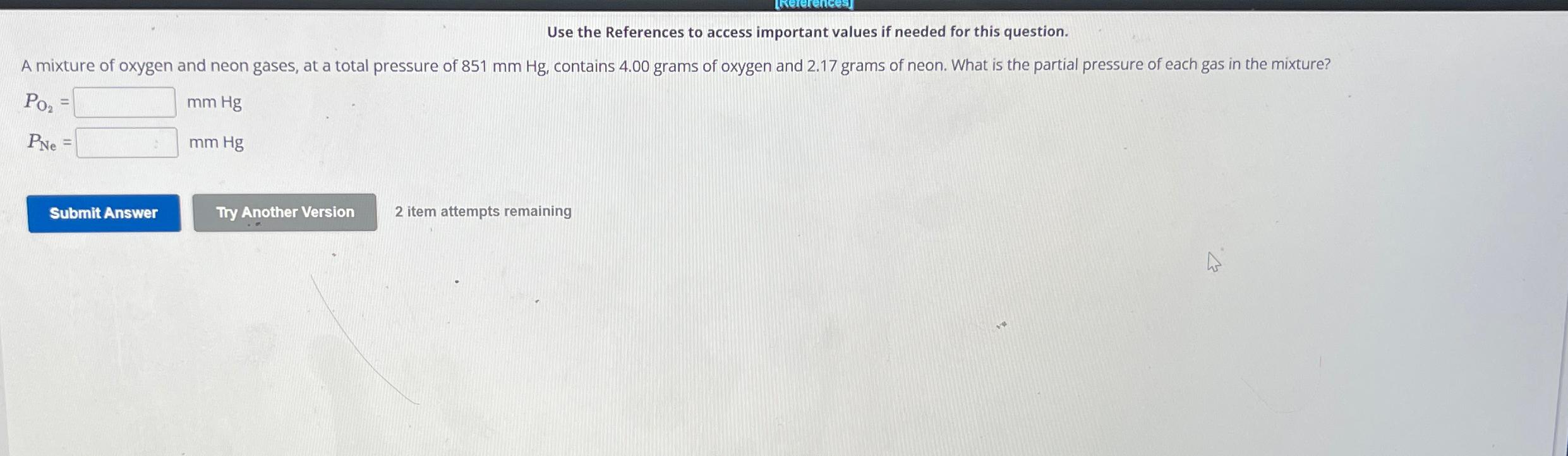 Solved A mixture of oxygen and neon gases at a total | Chegg.com