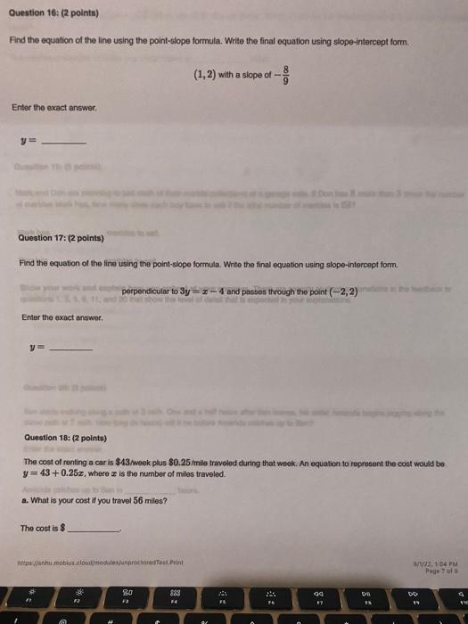 Solved Find the equation of the line using the point-slope | Chegg.com
