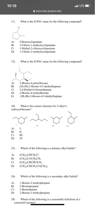 Solved 10:19 10-19 I LIET ecourses.pvamu.edu 11) What is the | Chegg.com