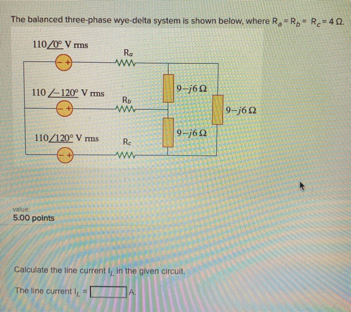 Solved 1.) Calculate the line current "IL= ____ A" 2.) | Chegg.com