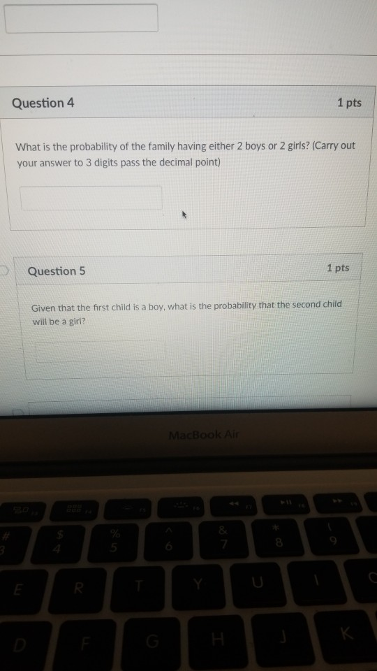 Solved The probability of a boy being born equals 0.50 which | Chegg.com