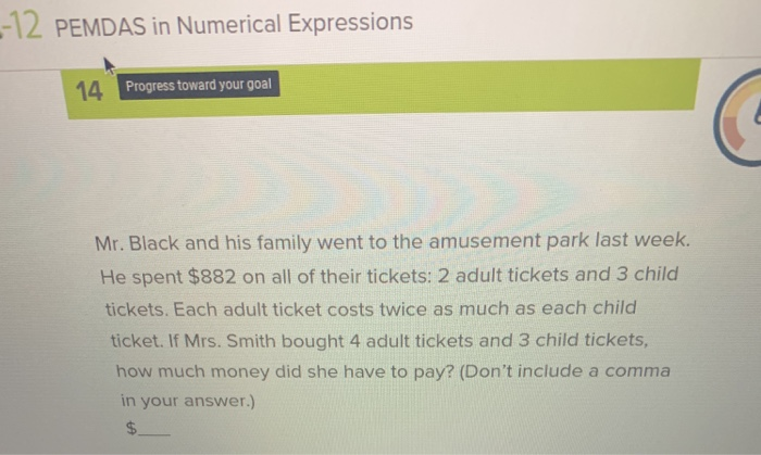 Solved -12 PEMDAS in Numerical Expressions 14. Progress | Chegg.com