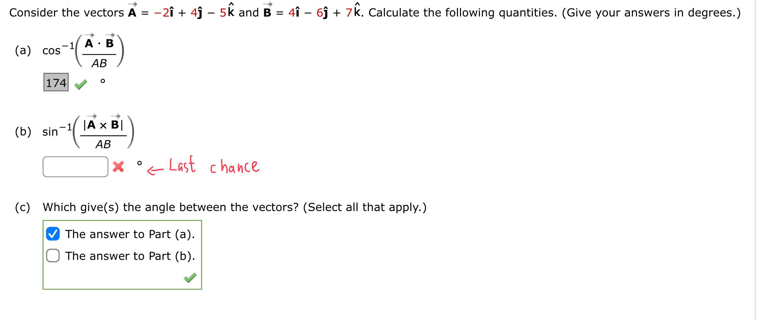 Solved Consider the vectors vec(A)=-2hat(i)+4hat(j)-5hat(k) | Chegg.com
