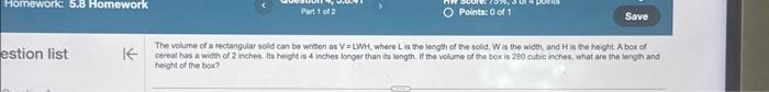 Solved Homework 5 8 Homework Estion List Part 1 Of 2 Eo