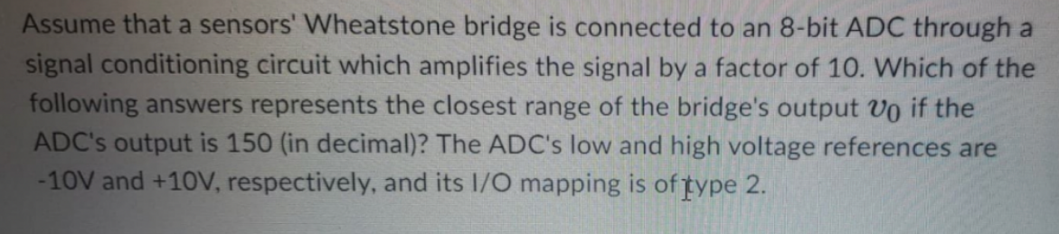 Solved Assume that a sensors' ﻿Wheatstone bridge is | Chegg.com