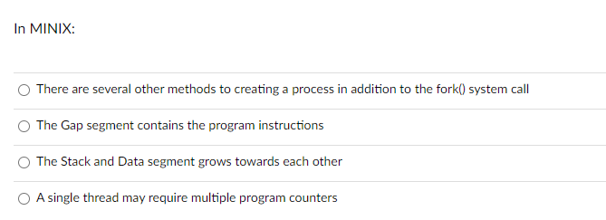 Solved In MINIX:There are several other methods to creating | Chegg.com