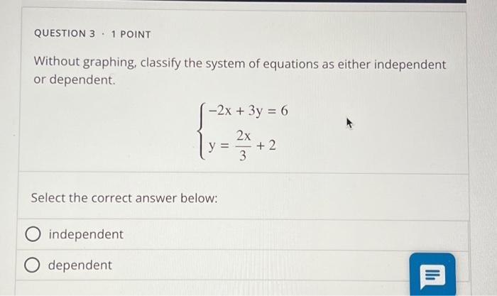 Solved QUESTION 3 - 1 POINT Without graphing, classify the | Chegg.com Solved QUESTION 3 - 1 POINT Without graphing, classify the | Chegg.com