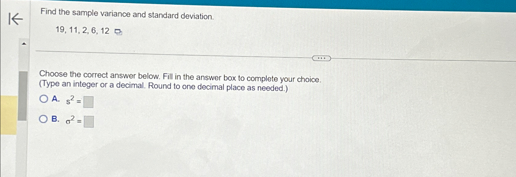 Solved Find the sample variance and standard | Chegg.com