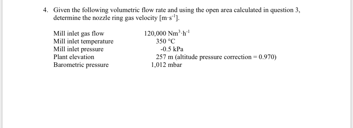 Solved Given the following volumetric flow rate and using | Chegg.com