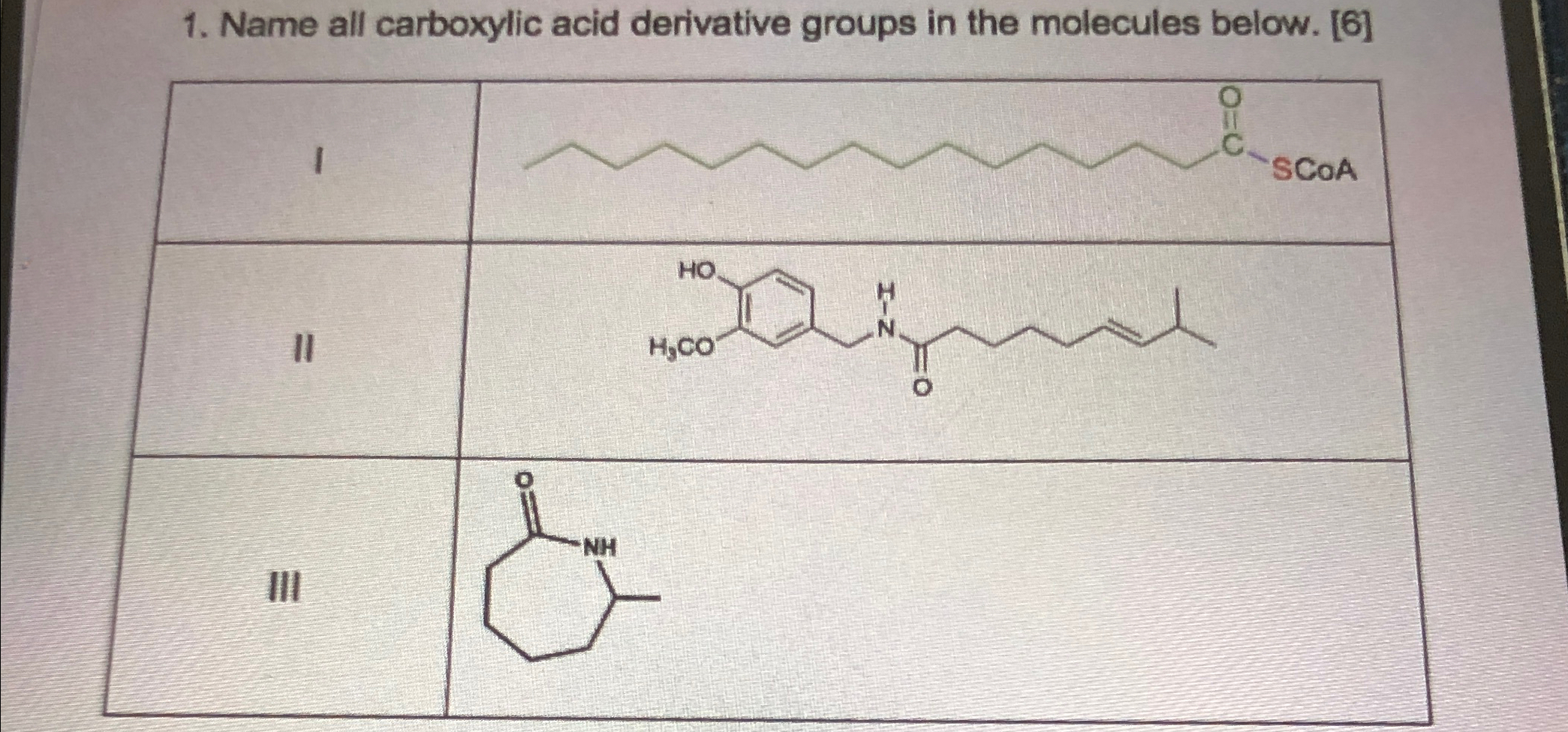 Solved Name all carboxylic acid derivative groups in the | Chegg.com