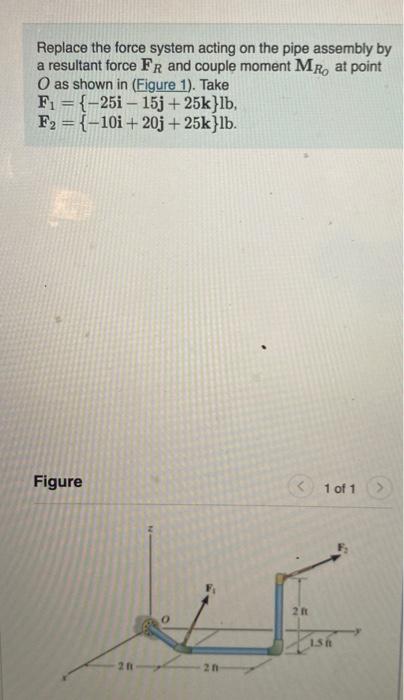 Solved Replace the force system acting on the pipe assembly | Chegg.com