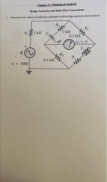Solved Chapter 17 Methods of Analysis Bridge Networks and | Chegg.com