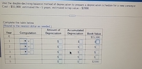 Solved Use the double-declining balance method of | Chegg.com