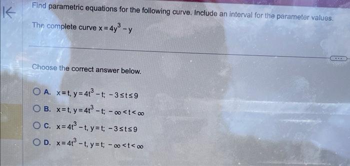 Solved Find parametric equations for the following curve. | Chegg.com
