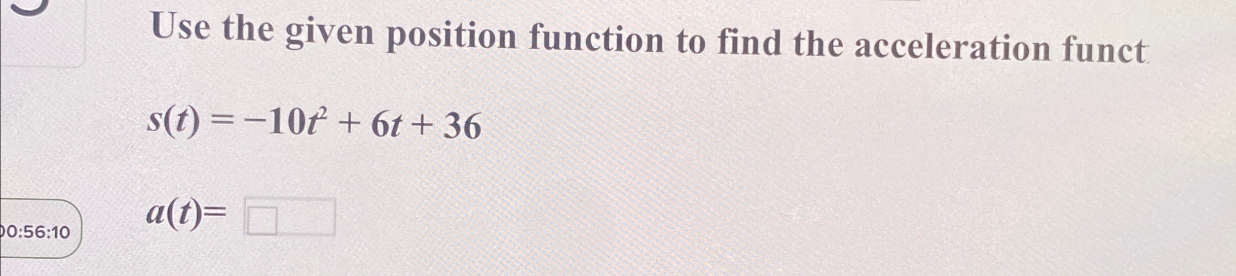 Solved Use the given position function to find the | Chegg.com