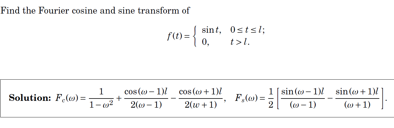 Find the Fourier cosine and sine transform | Chegg.com