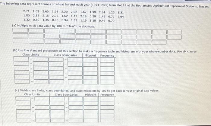 Solved (c) Divide class limits, class boundaries, and class | Chegg.com
