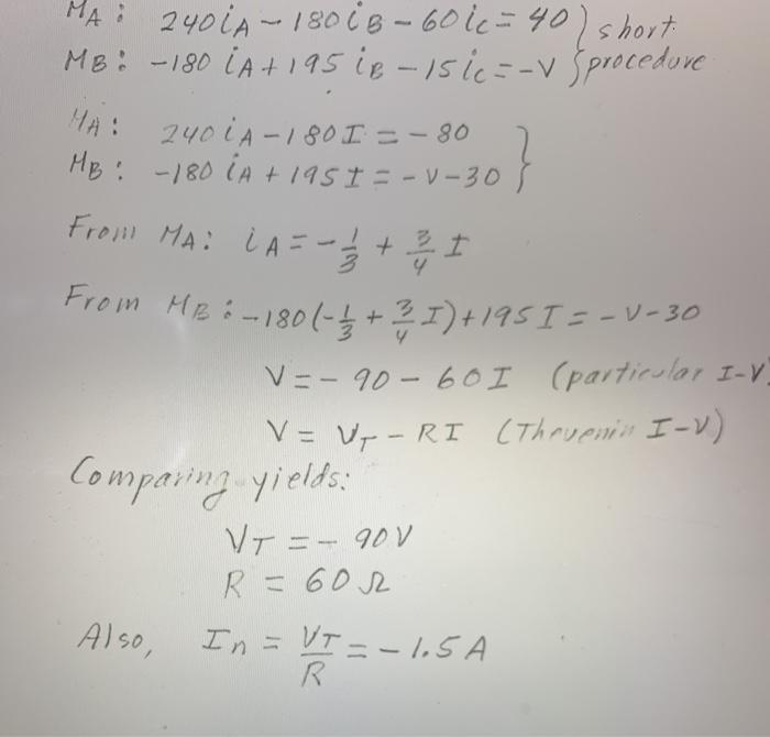 Solved Determine Vth and R using THE I-V RELATION METHOD | Chegg.com