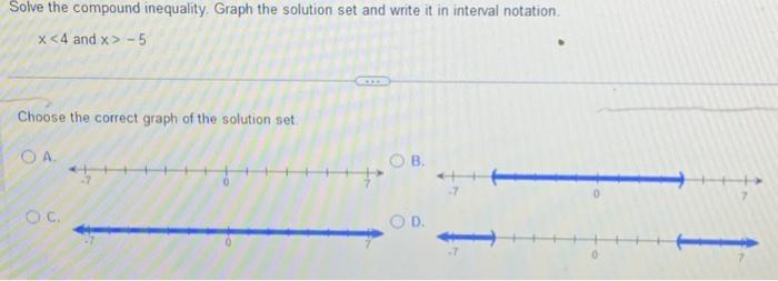Solved Solve the compound inequality. Graph the solution set | Chegg.com