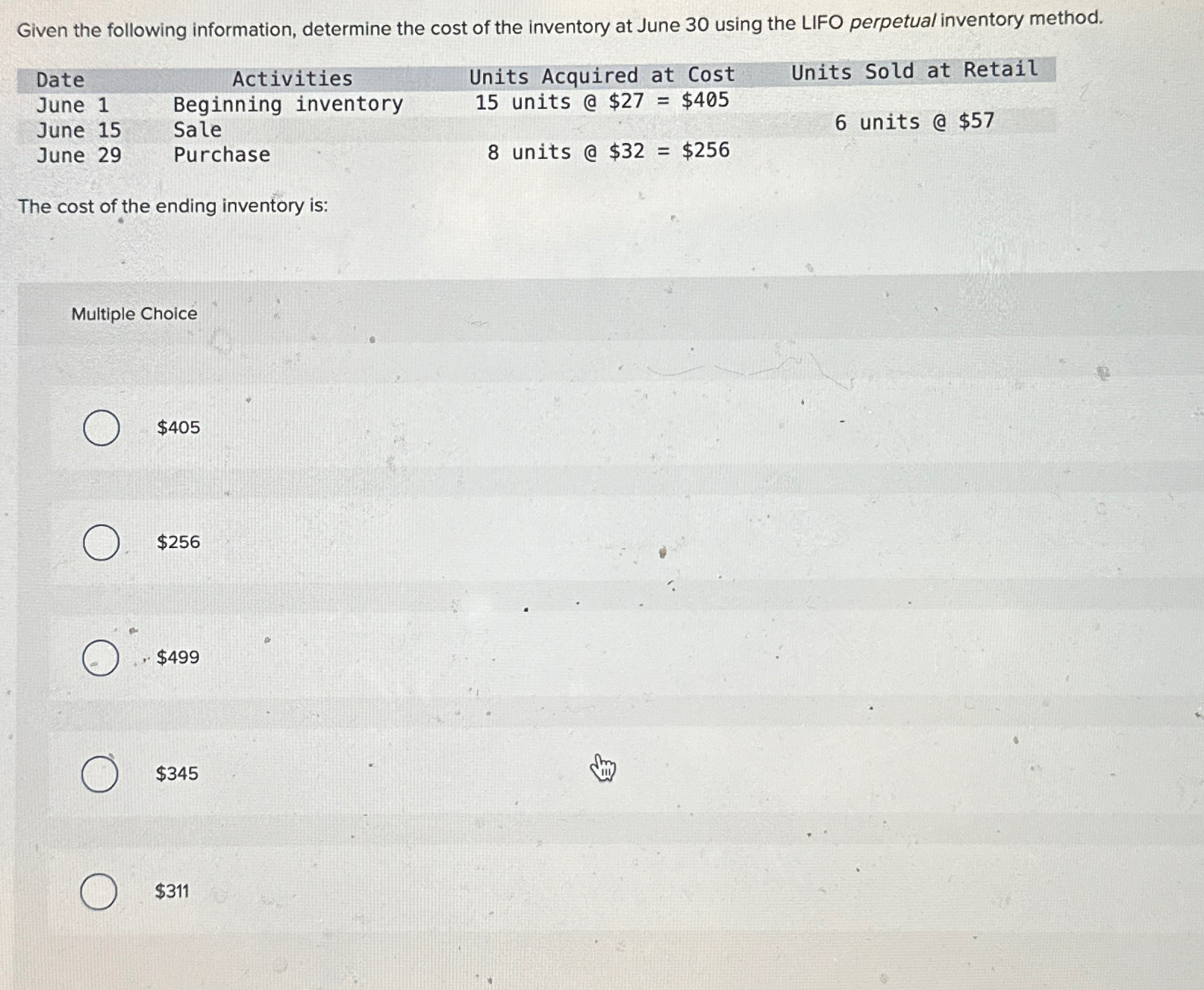 Solved Given the following information, determine the cost | Chegg.com