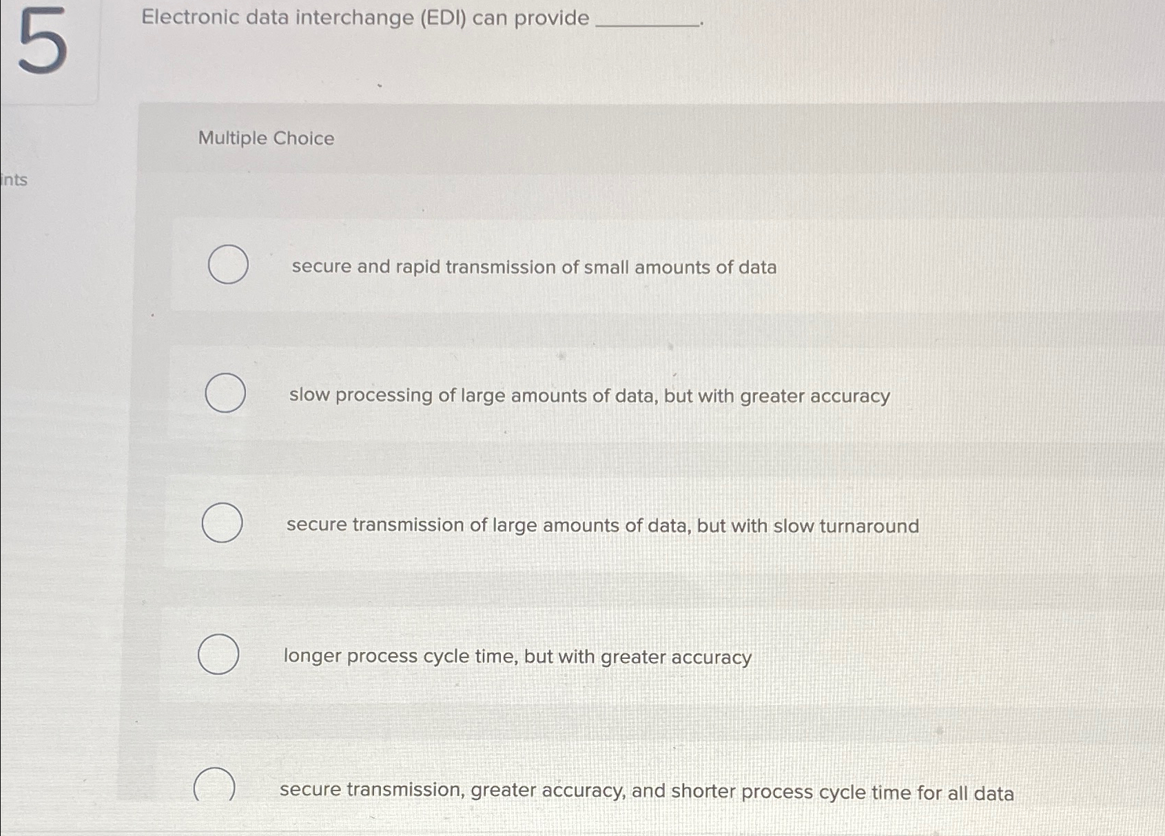 Solved Electronic data interchange (EDI) ﻿can | Chegg.com
