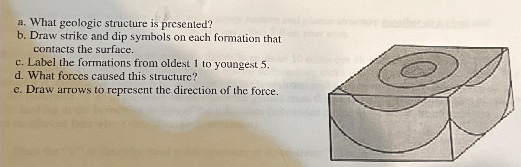 Solved a. ﻿What geologic structure is presented?b. ﻿Draw | Chegg.com