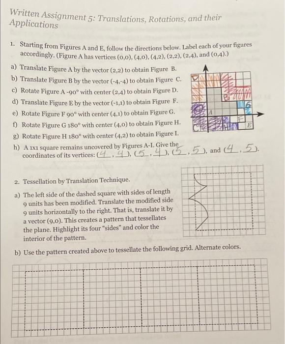 Solved Written Assignment 5: Translations, Rotations, and | Chegg.com