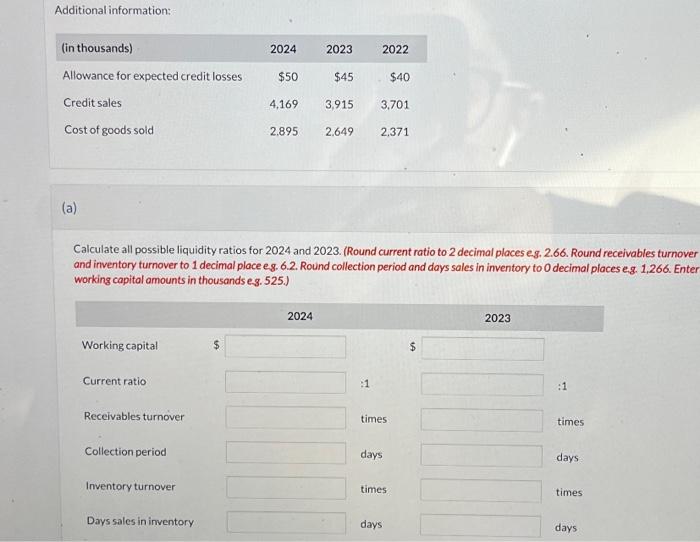 Solved Selected comparative financial statement data for | Chegg.com