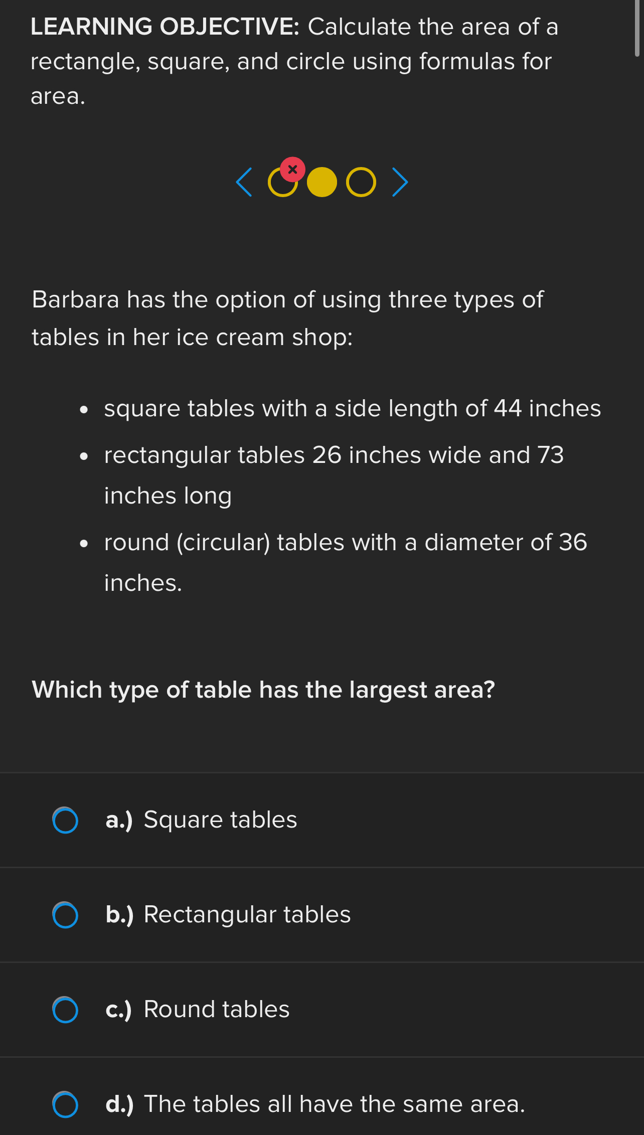 Solved LEARNING OBJECTIVE: Calculate the area of a | Chegg.com