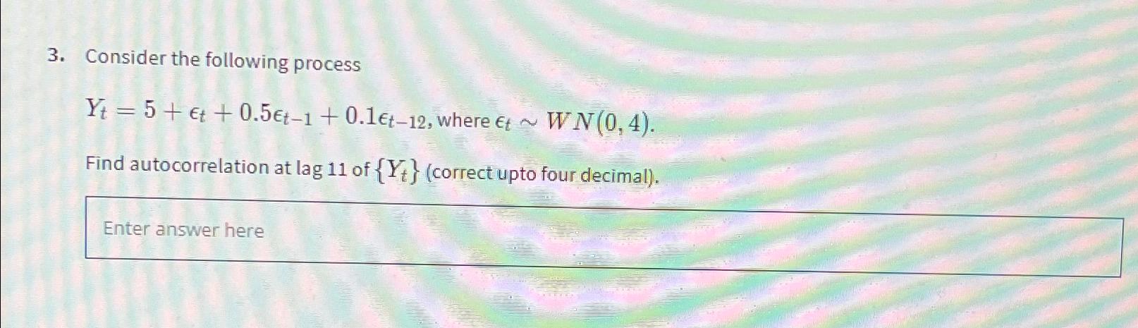 Solved Consider the following | Chegg.com
