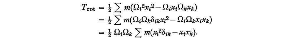 Solved T=∑21m(V+Ω×r)2=∑21mV2+∑mV⋅Ω×r+∑21m(Ω×r)2. The | Chegg.com