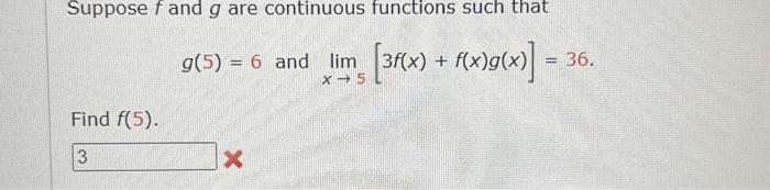 Solved Suppose f and g are continuous functions such that | Chegg.com