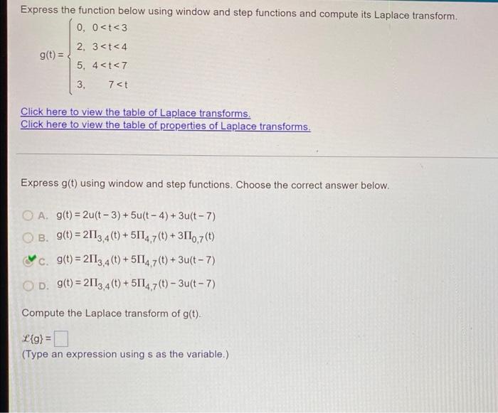 Solved Express the function below using window and step | Chegg.com