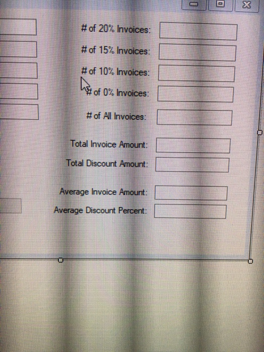Solved #of 20% Invoices: # of 15% Invoices: # of 10% | Chegg.com
