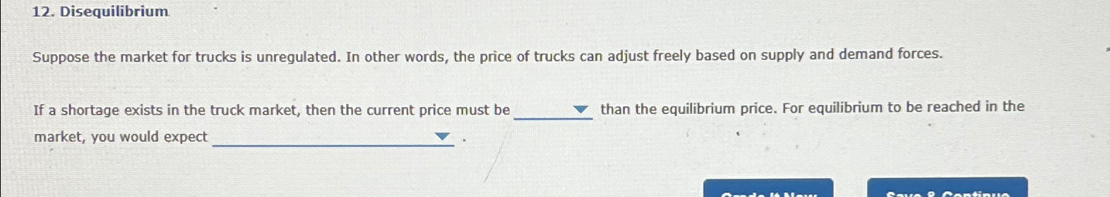 Solved Disequilibrium.Suppose the market for trucks is | Chegg.com