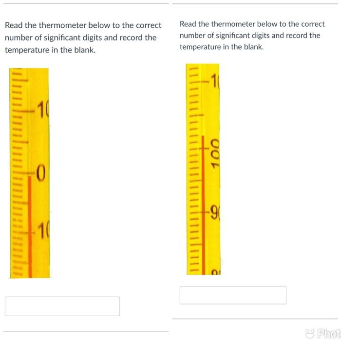 Solved Read the thermometer below to the correct number of | Chegg.com