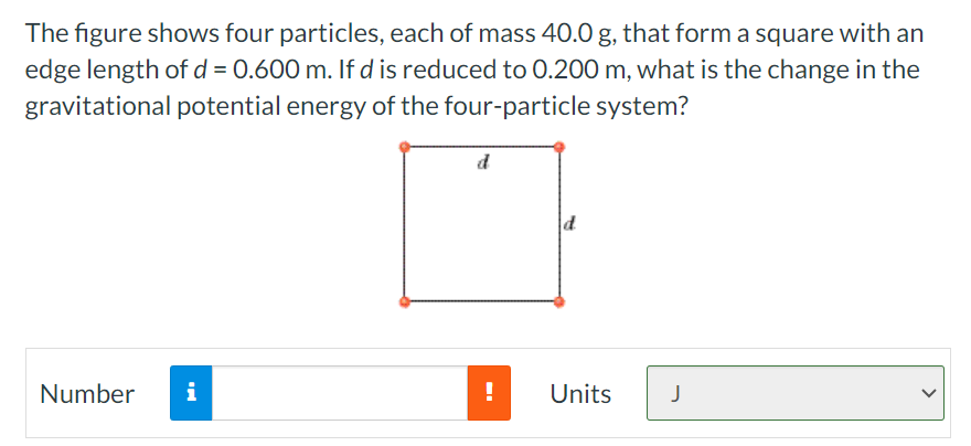 Solved The figure shows four particles, each of mass 40.0g, | Chegg.com