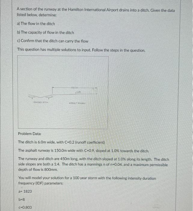 Solved A section of the runway at the Hamilton International | Chegg.com